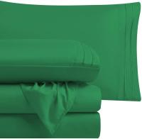 China Embroidery Two Lines Bed Sheet Set 4pcs for USA 100% Polyester Microfiber Material for sale