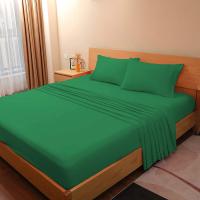 China Embroidery Two Lines Bed Sheet Set 4pcs for USA 100% Polyester Microfiber Material for sale