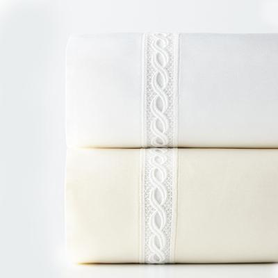 Cina 40 Tissu Count Lace Hem Luxury Sheet Set 4pcs Polyester Microfiber in vendita