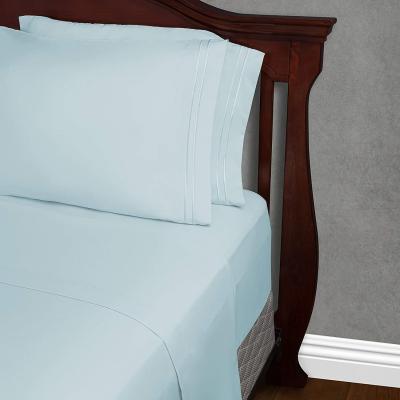Cina Set letto in microfibra da 90 grammi con ricamo a due righe 3pcs e 4pcs Set lavabile in macchina in vendita