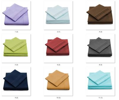 Cina Set letto in microfibra da 90 grammi con ricamo a due righe 3pcs e 4pcs Set lavabile in macchina in vendita