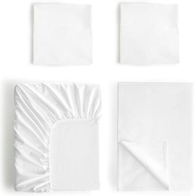 Cina 4 pezzi di cotone 100% di lusso morbido traspirante di tasca profonda lenzuola da letto set con portatile in vendita