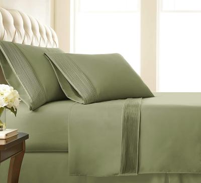 Cina 100% poliestere fresco traspirante lussuoso flettato freccia 4 pezzi lenzuola da letto 4PCS in vendita