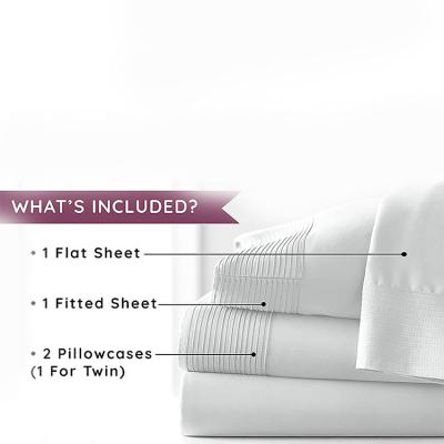 Cina 100% poliestere fresco traspirante lussuoso flettato freccia 4 pezzi lenzuola da letto 4PCS in vendita