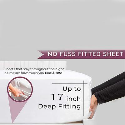 Cina 100% poliestere fresco traspirante lussuoso flettato freccia 4 pezzi lenzuola da letto 4PCS in vendita