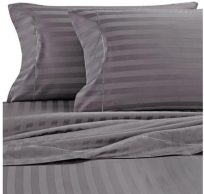 Cina Numero di fili 300tc 100% cotone seta di lenzuola satinato a strisce per hotel a 5 stelle di lusso in vendita