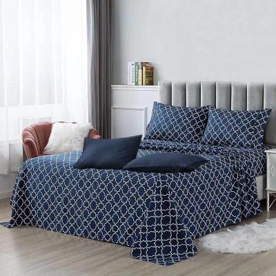 Cina Stoffa in microfibra per camera da letto 80 grammi 100% lenzuola da letto in poliestere Set 4pcs in stile moderno in vendita
