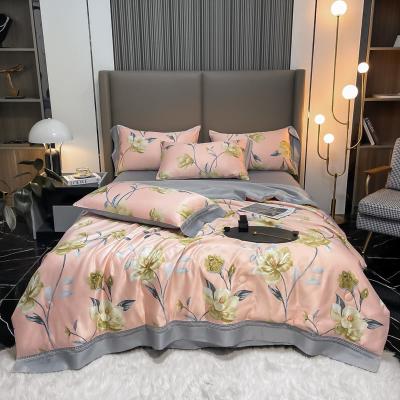Cina Set di lenzuola per camera da letto Set di cuscino 100% Lyocell Set di lenzuola stampata digitalmente 2022 in vendita