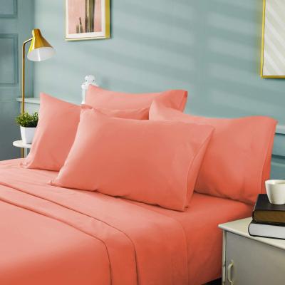 China Set de roupas de cama ultra fina com alta contagem Folha macia 4 peças para casa em cores personalizadas à venda