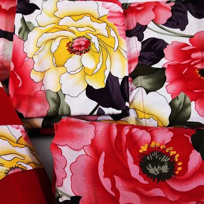 Cina Reactive Printed Floral 100% Polyester Home Textiles Set di sei in colori personalizzati in vendita