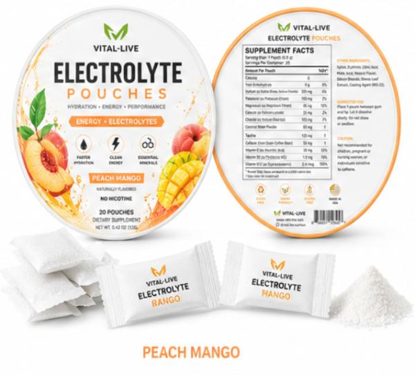 Quality Naturally Sweetened Energy Pouches Peach Mango Flavor Electrolyte Powder Pouch for sale