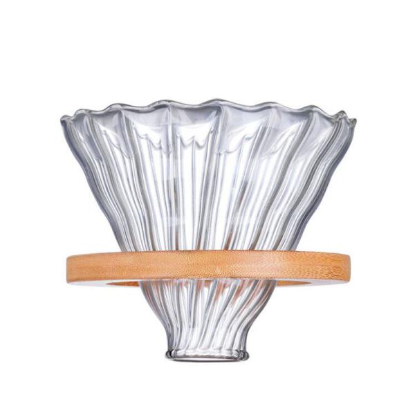 Quality B2B 300ml Glass Pour Over Coffee Maker with Stainless Steel Filter&Wood Sleeve for sale