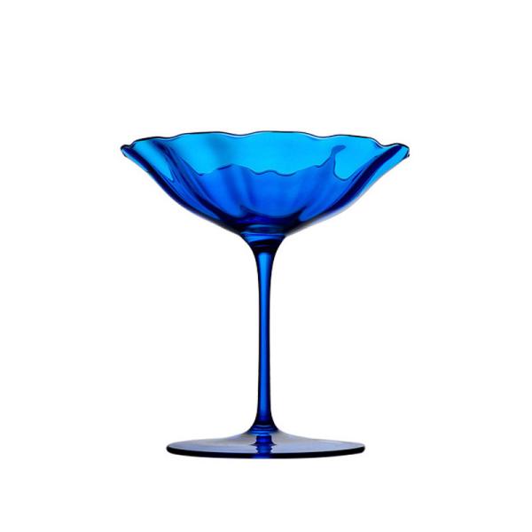 Quality 230ml Sapphire Blue Crystal Wine Glasses (Set of 7) Lead-Free Retro Goblets for Weddings for sale