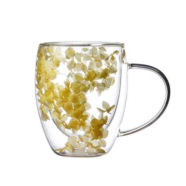 Quality Bulk 350ml Flower Coffee Mugs & Glass Cups | Wholesale Custom Logo Heatproof BPA for sale