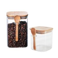 Quality Industrial-Grade Glass Jars with Spoon | B2B Bulk Orders | Airtight Bamboo Lids for sale