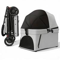 Quality Bulk Foldable Pet Stroller | 4-Wheel Dog Cat Travel Stroller with Basket | for sale