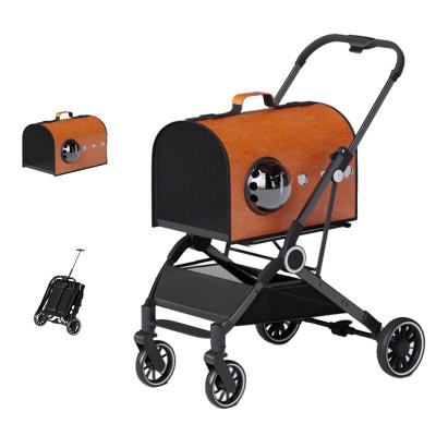 China Collapsible Dog Stroller | Detachable Pet Carrier Stroller|Quiet Pet Stroller for B2B Bulk Purchase for sale