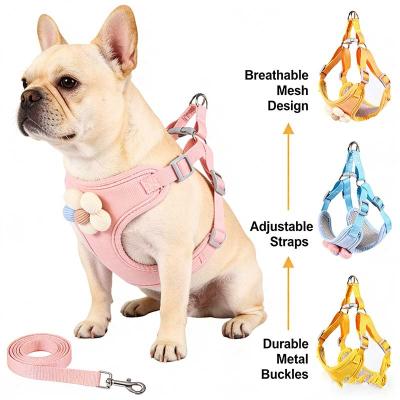 China Pet Harness Wholesale Adjustable Breathable Dog Harness Custom Logo For Small Medium Dog Bulk Supply for sale