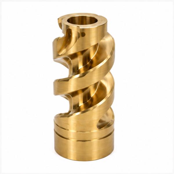 Quality 5 Axis Milling CNC Copper Parts Brass Spiral Distributor Rotor Spiral Surface Vane Groove for sale