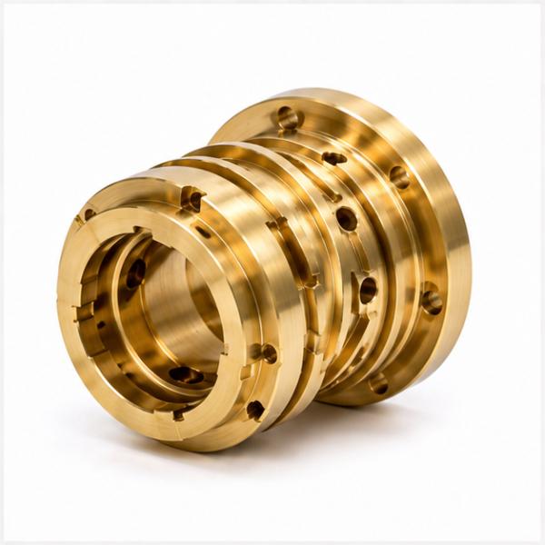 Quality CNC Copper Parts Turn Mill Brass Complex Bushing Assembly Inner Outer Special for sale