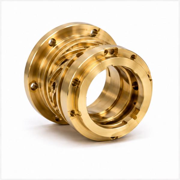 Quality CNC Copper Parts Turn Mill Brass Complex Bushing Assembly Inner Outer Special for sale
