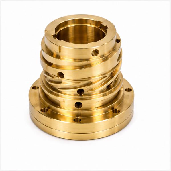 Quality CNC Copper Parts Turn Mill Brass Complex Bushing Assembly Inner Outer Special for sale