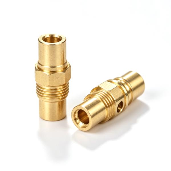 Quality OEM CNC Copper Parts Turned Brass Fluid Connector Brass Polishing for sale