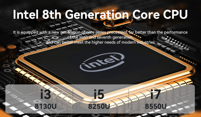 Intel Core i7 8550U Fanless Industrial PC With DDR4 16G RAM mSATA Hard Disk WiFi