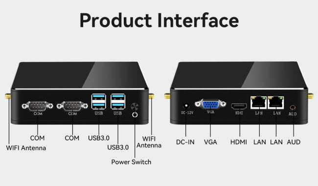 Intel Core i7 8550U Fanless Industrial PC With DDR4 16G RAM mSATA Hard Disk WiFi