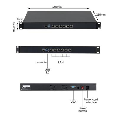 China Intel Celeron J4125 J1900 1U 2U 3U Server 6 LAN DDR4 8G RAM Server With Console for sale