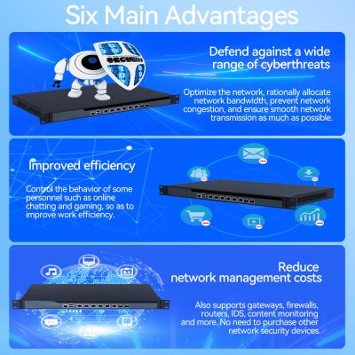 China 3865U 1U Server 6 LAN 2 Fiber Optic Linux Firewall Router Server With Fan for sale