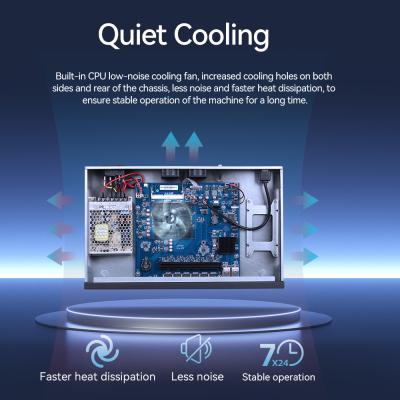 China 3865U 1U Server 6 LAN 2 Fiber Optic Linux Firewall Router Server With Fan for sale