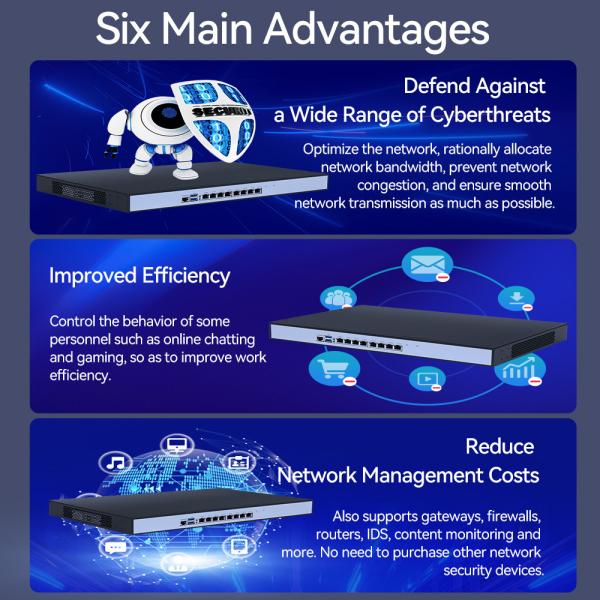 DDR3 8G RAM 1U Firewall Router Server 8LAN Intel Celeron And Core Series