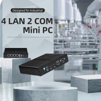 China Industrial Fanless Mini Computer Linux Intel N100 DDR4 16G RAM 4LAN Dual COM for sale