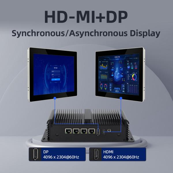 DDR4 16G 램 인텔 N100 팬리스 산업용 미니 PC 4 LAN 듀얼 COM 리눅스 와이파이