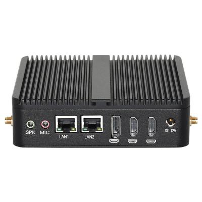 China J6412 N100 Processor Mini Fanless PC DDR4 Dual LAN Dual COM RS232 Triple Display for sale
