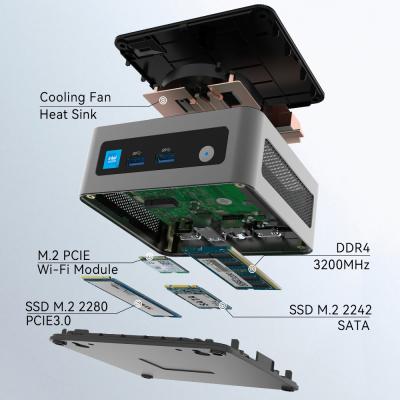 China 12th Gen N100 Processor Intel Mini PC DDR4 32GB With Single LAN Dual HDMI for sale