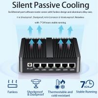 China Intel Fanless Mini PC Router Pfsense With 6 LAN 8G Memory And RJ45 Console for sale