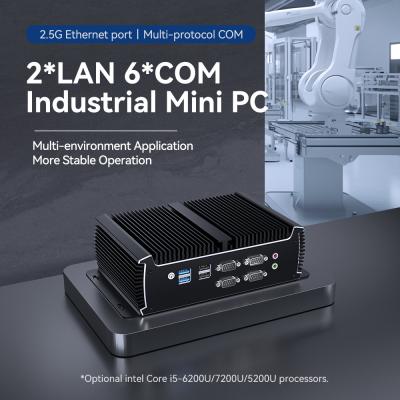 중국 인텔 코어 i5 5200U 팬리스 PC 듀얼 LAN 6 COM 및 DDR4 RAM 최대 32G 판매용