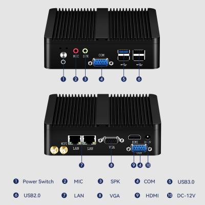 중국 듀얼 랜 듀얼 COM 인텔 셀레론 N 시리즈 프로세서가 있는 팬리스 산업용 PC 판매용