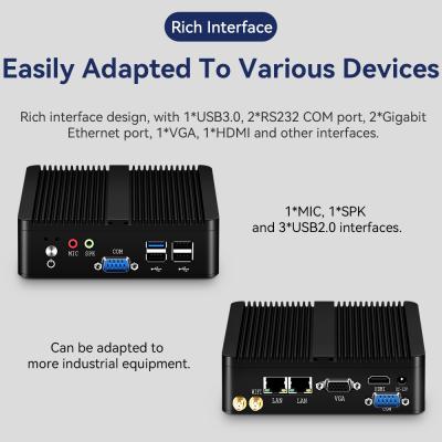 중국 듀얼 랜 듀얼 COM 인텔 셀레론 N 시리즈 프로세서가 있는 팬리스 산업용 PC 판매용