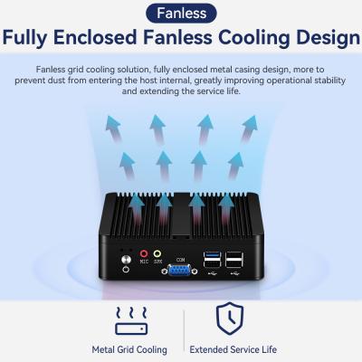 중국 듀얼 랜 듀얼 COM 인텔 셀레론 N 시리즈 프로세서가 있는 팬리스 산업용 PC 판매용