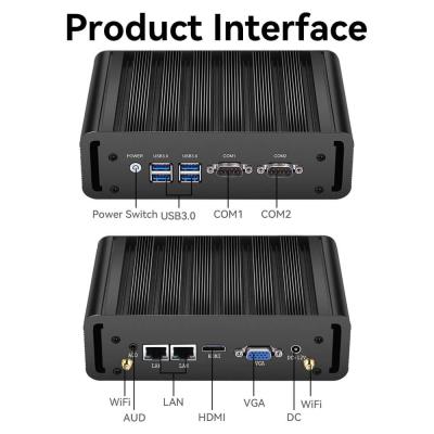 China Intel Core i3 i5 i7 Processors Fanless Industrial Mini PC With 2LAN 2COM RS485 for sale