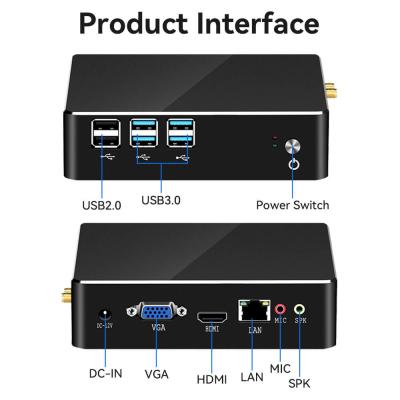 China Intel Core I5 7200U Black Mini Computer With DDR3L 16GB RAM Single LAN For Office for sale