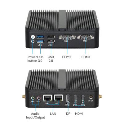Cina Intel N100 Industrial Fanless PC con telaio nero Triple Display Port per industriali in vendita