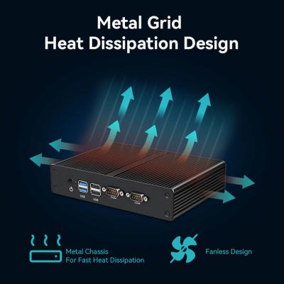 Cina Intel Pentium PC industriale senza ventole con telaio nero mSATA SSD Storage e HDMI in vendita
