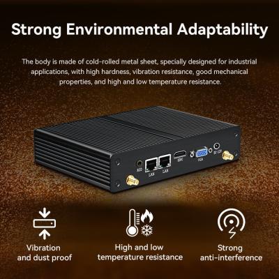 Cina Intel Pentium PC industriale senza ventole con telaio nero mSATA SSD Storage e HDMI in vendita