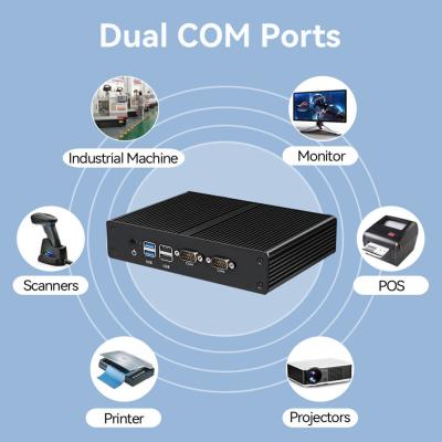 Cina Intel Pentium PC industriale senza ventole con telaio nero mSATA SSD Storage e HDMI in vendita