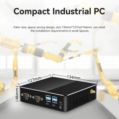 China Small Industrial PC Single-channel SODIMM DDR4 Memory and Dual-channel Audio Support for No Condensation Environments for sale