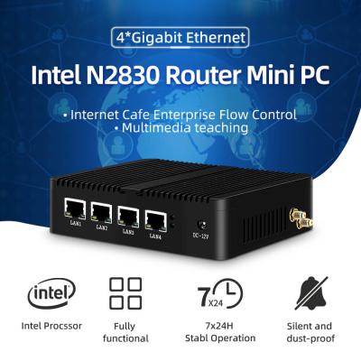 China DDR3 8GB Firewall Mini PC Router With Intel Celeron N2830 Fanless Cooling Method for sale